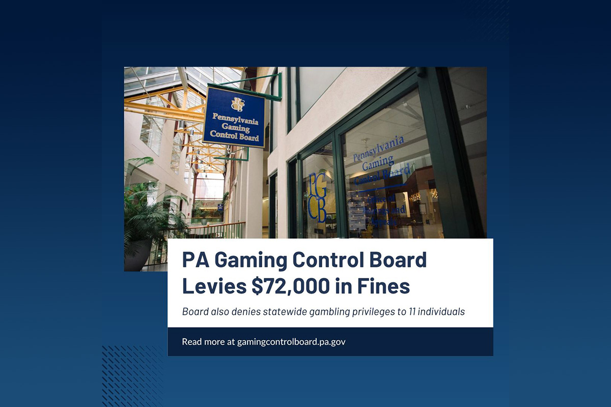 PA Gaming Control Board Levies $72,000 in Fines - Americas iGaming ...